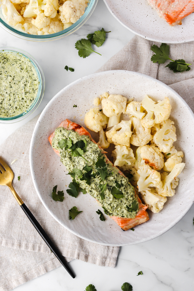 Grilled Salmon with Peruvian Aji Verde Sauce - Prep + Rally