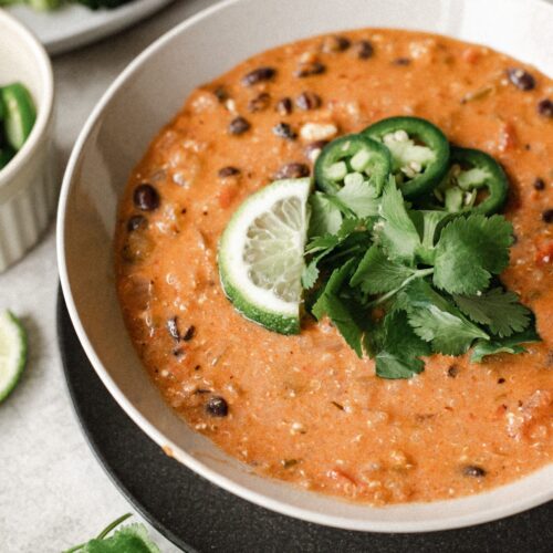 Mexican Quinoa Black Bean Enchilada Soup - Prep + Rally